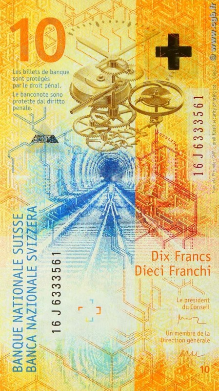 Le 10 Francs suisse, billet de l'année 2017