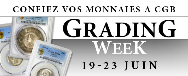 Confiez vos monnaies à CGB pour la prochaine PCGS Paris Grading Week